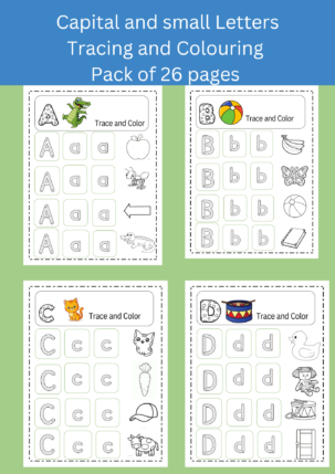 Alphabet Colouring and Tracing Pages
