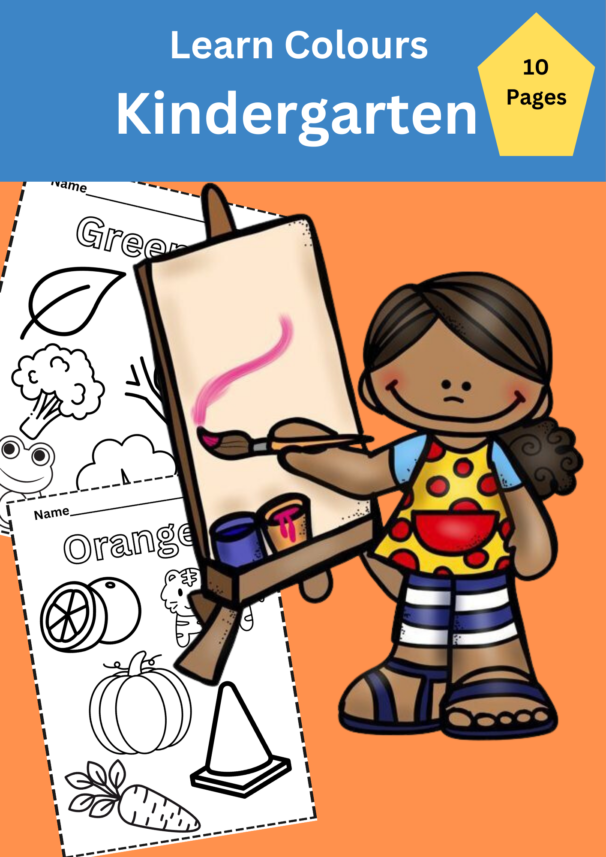 Color names with pictures for kindergarten and preschool( 10 pages)