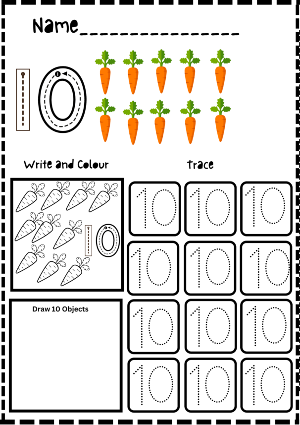 Number tracing 1 to 10