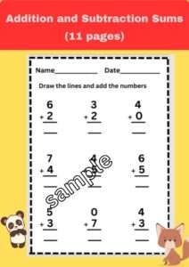 Number Tracing Worksheets 1 to 10 plus addition worksheets