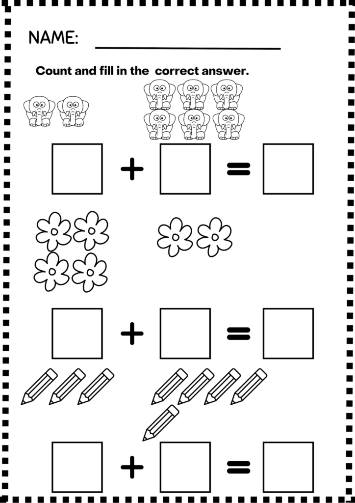Number Tracing Worksheets 1 to 10 plus addition worksheets