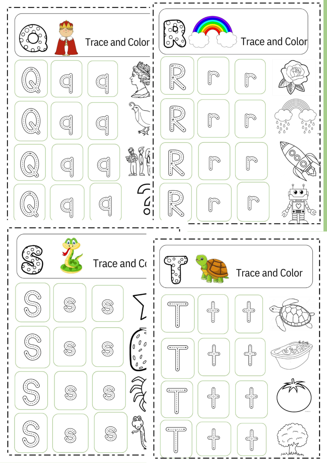 Alphabet Colouring and Tracing Pages