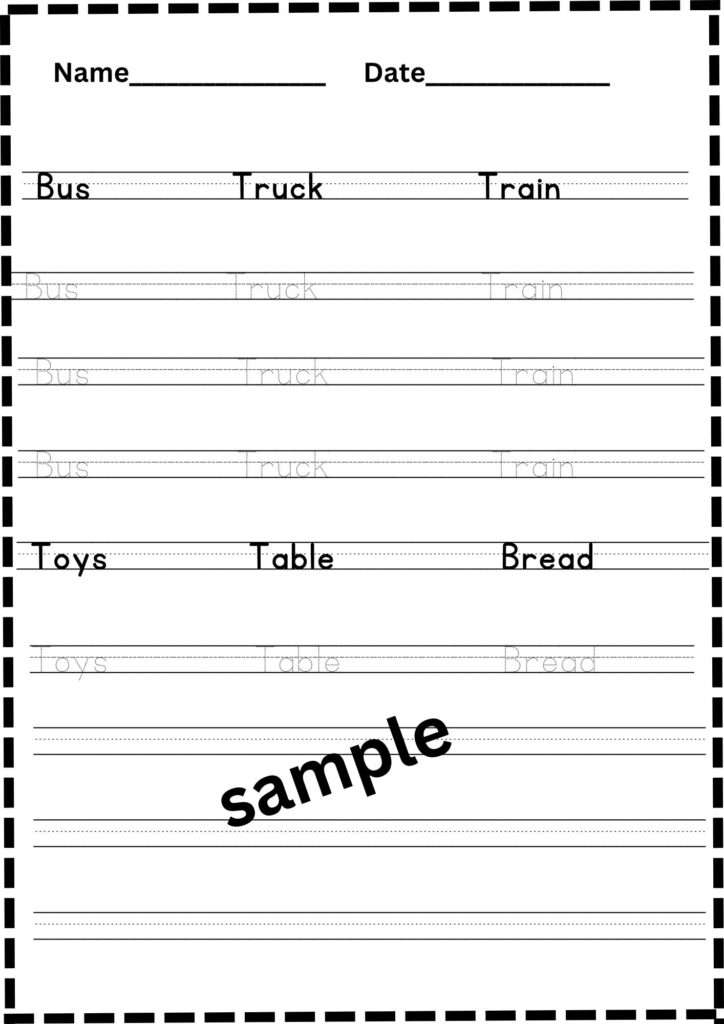 Handwriting worksheets ,Sentence making,Tracing