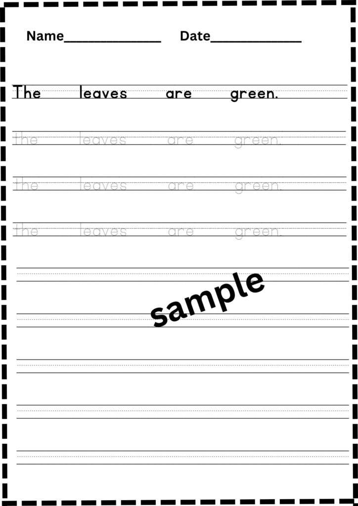 Handwriting worksheets ,Sentence making,Tracing