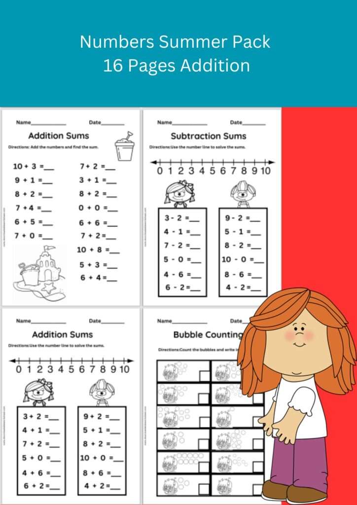 Maths Summer Vacation Activity Pack for Grade 1 and Pre-School