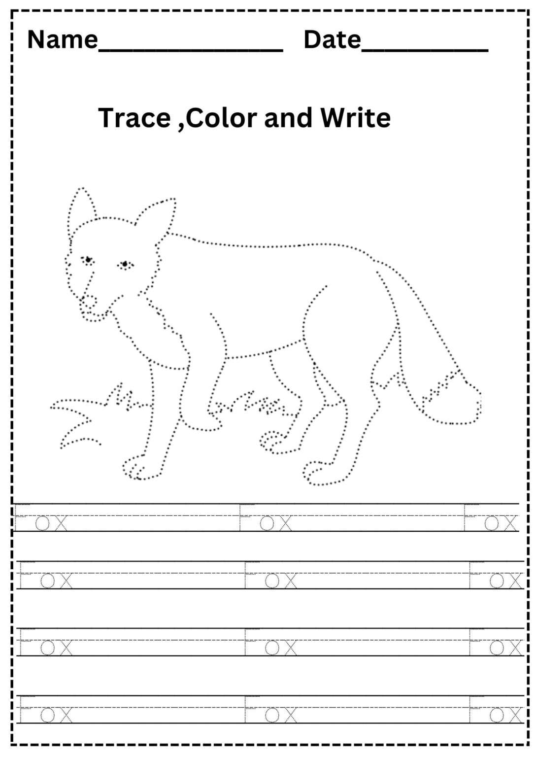 Dotted Drawings Tracing and Coloring Worksheets(10)