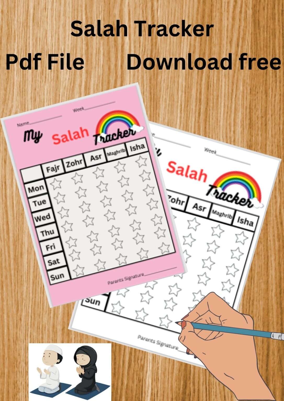 Salah Tracker for kids Free Download (PDF file) - Downloadable Worksheets