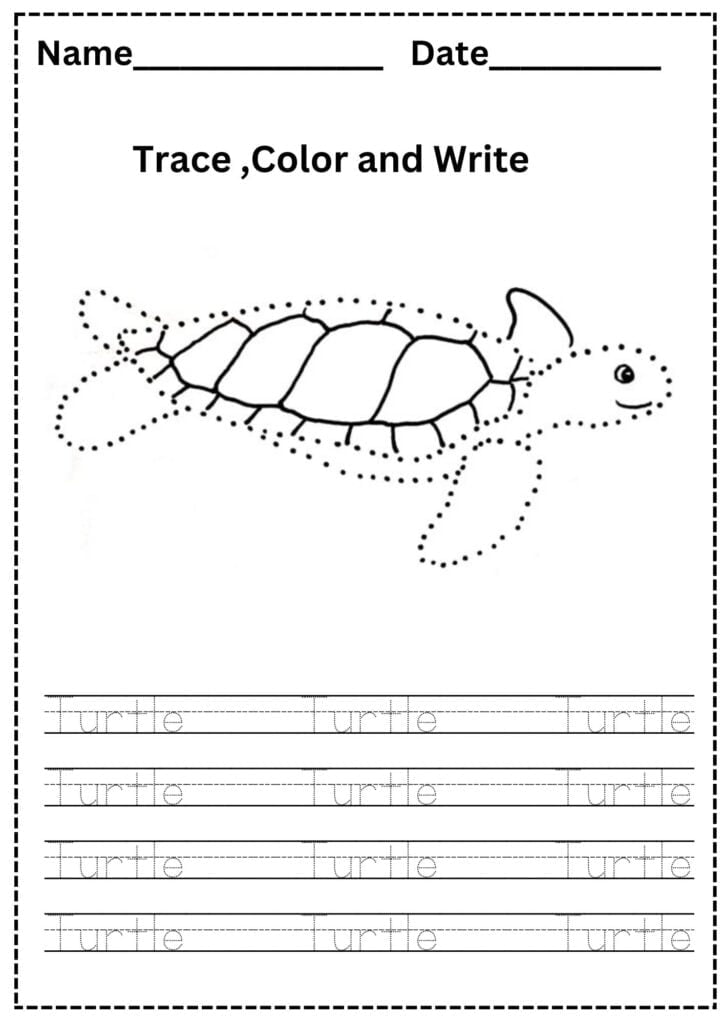 Dotted Drawings Tracing and Coloring Worksheets(10)