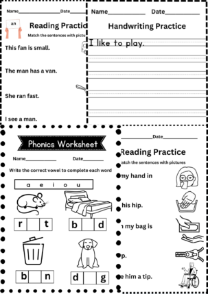 Summer Vacation Homework for Kindergarten Grade 1