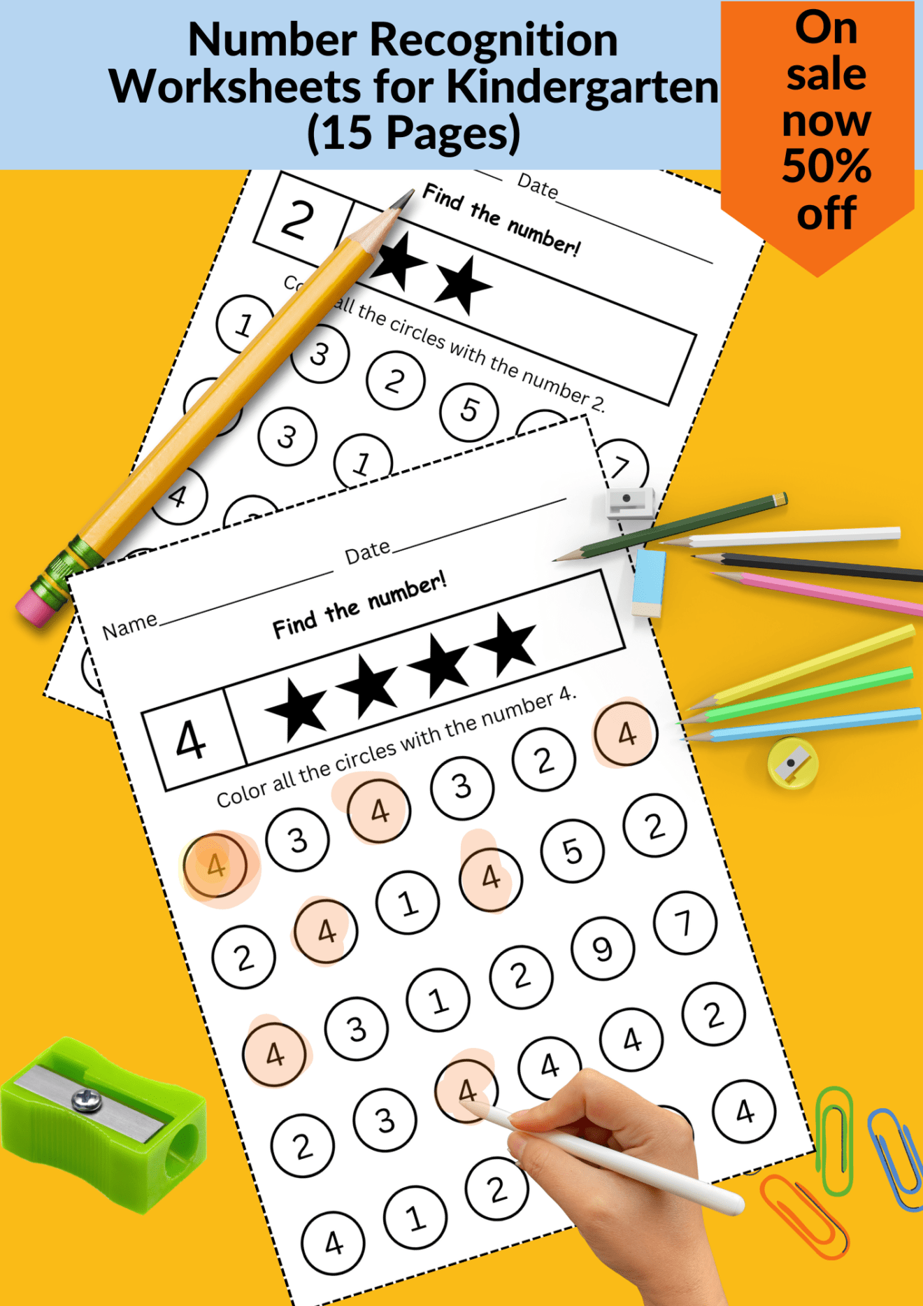 Best number recognition worksheets for kindergarteners (on sale)