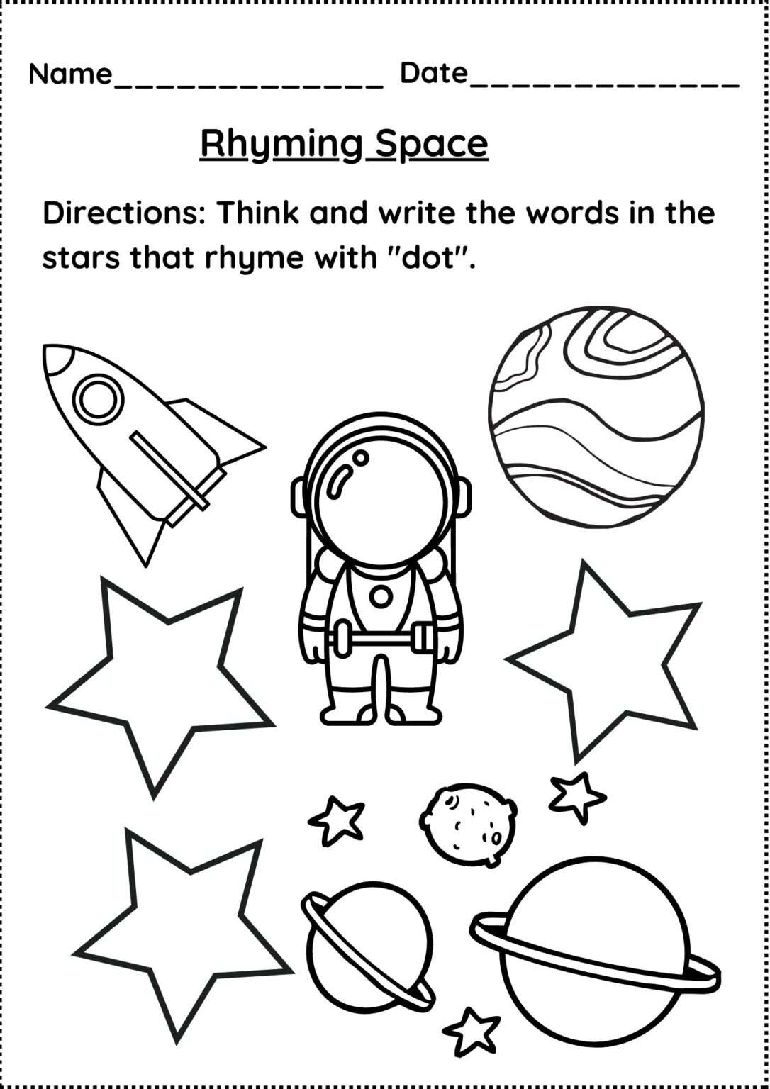 Rhyming Words Worksheets For Preschool Kindergarten