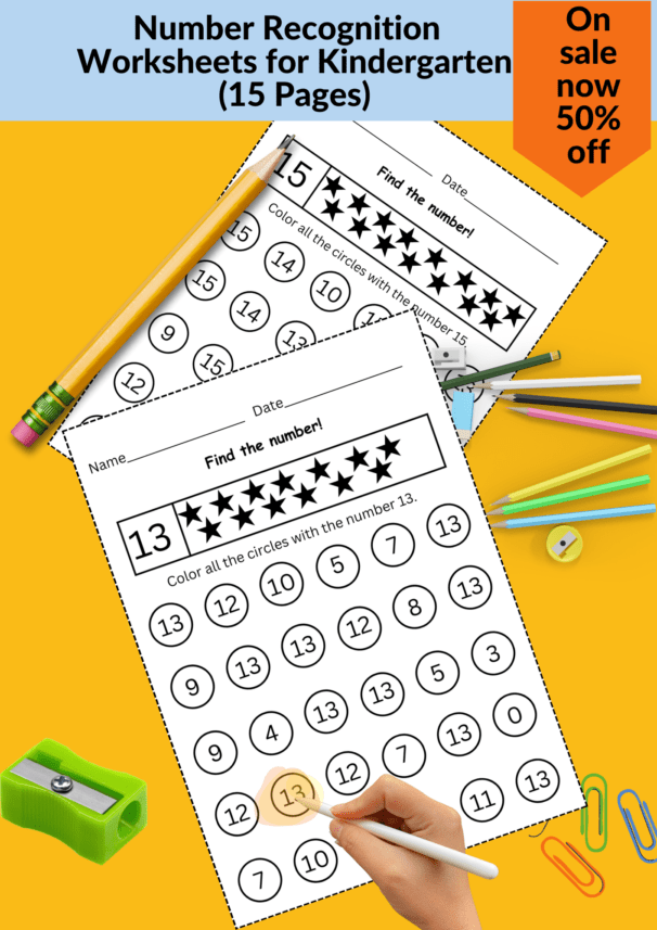 Best number recognition worksheets for kindergarteners (on sale)