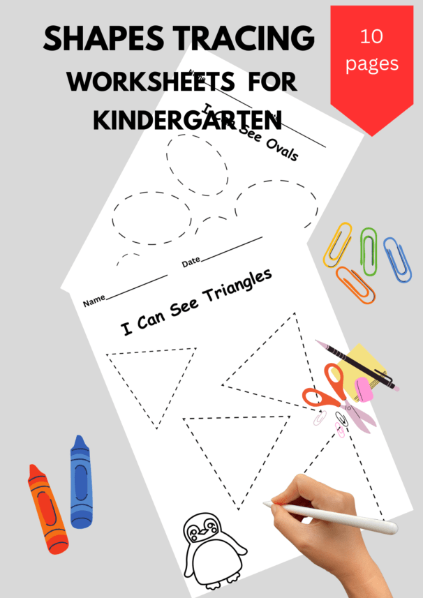 Best 2D Shapes Tracing Worksheets for kindergarten (10 Pages)