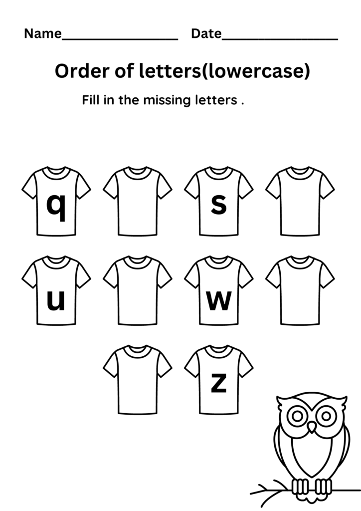 Missing Alphabets Uppercase and Lowercase