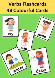 48 printable verb flashcards for little learners