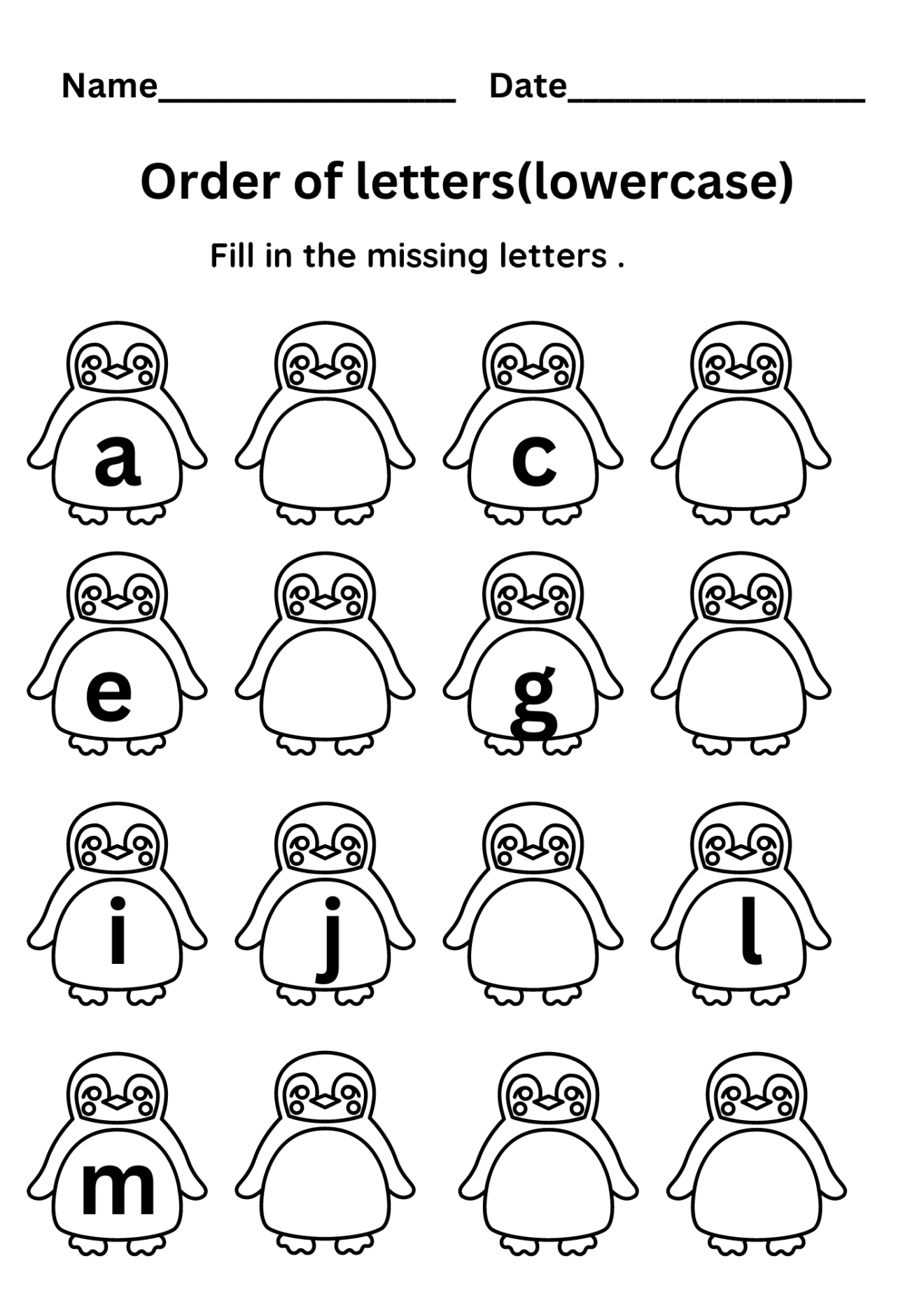 Missing Alphabets Uppercase and Lowercase