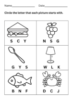 Beginning Sound Worksheets Printables for Kindergarten
