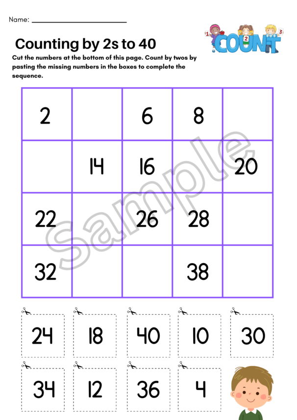 Skip Counting by 2 Worksheets