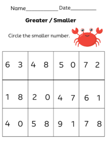 More or Less Worksheets for Kindergarten (17 Pages)