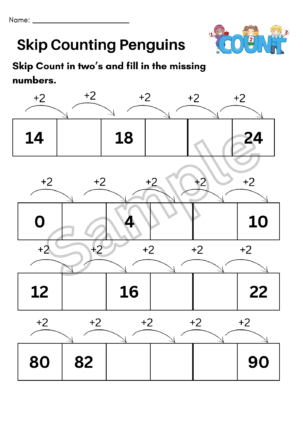 Skip Counting by 2 Worksheets