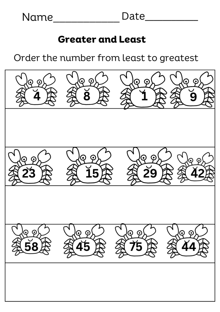 More or Less Worksheets for Kindergarten (17 Pages)