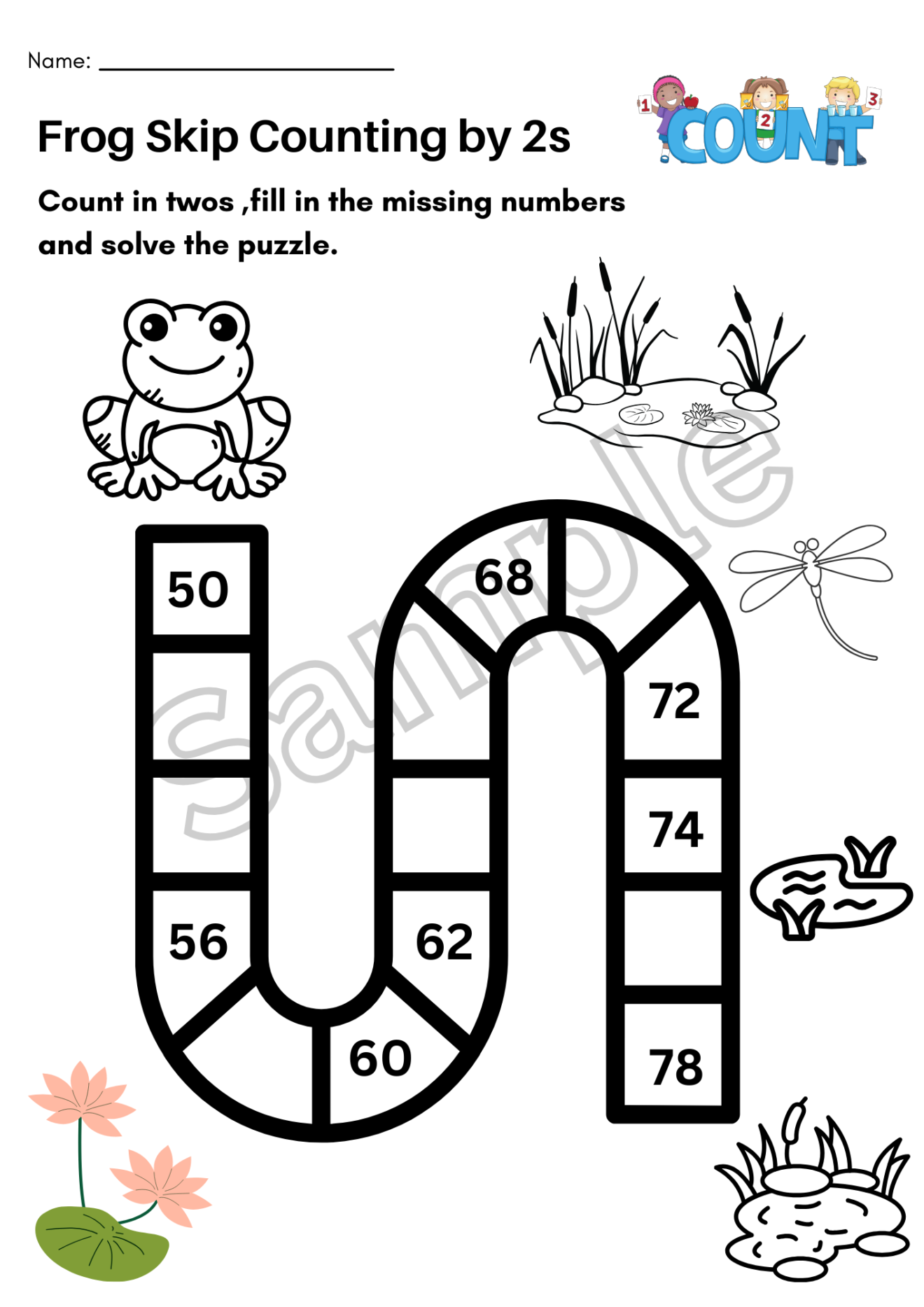 Skip Counting by 2 Worksheets