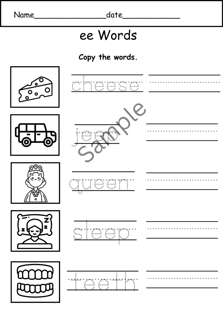 EE words Worksheets