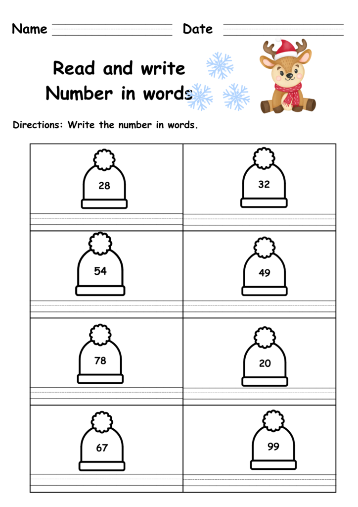 Winter Activity sheets maths Grade 1 free