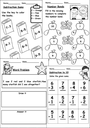 Kindergarten addition and subtraction worksheets (30 Printables ...