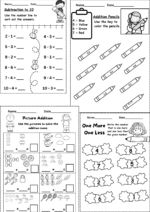 Kindergarten addition and subtraction worksheets (30 Printables ...