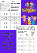 Kindergarten addition and subtraction worksheets (30 Printables ...