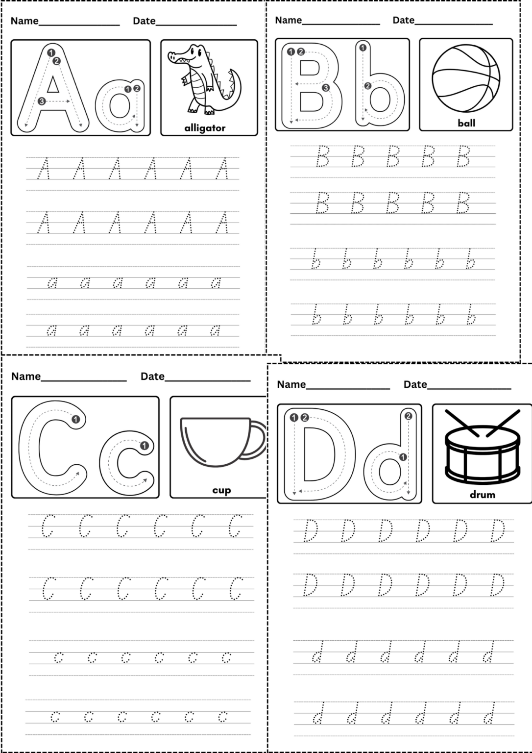 Alphabet Tracing Worksheets for Kindergarten