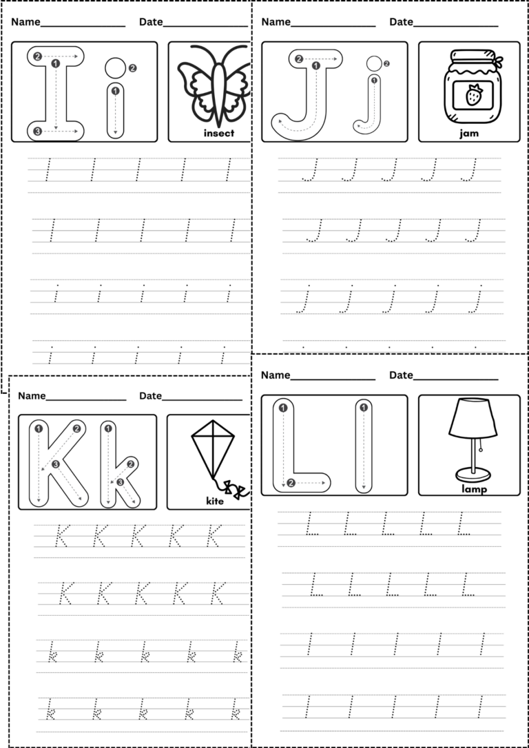 Alphabet Tracing Worksheets for Kindergarten