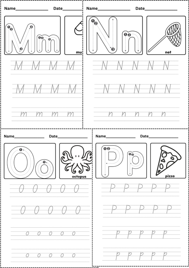 Alphabet Tracing Worksheets for Kindergarten