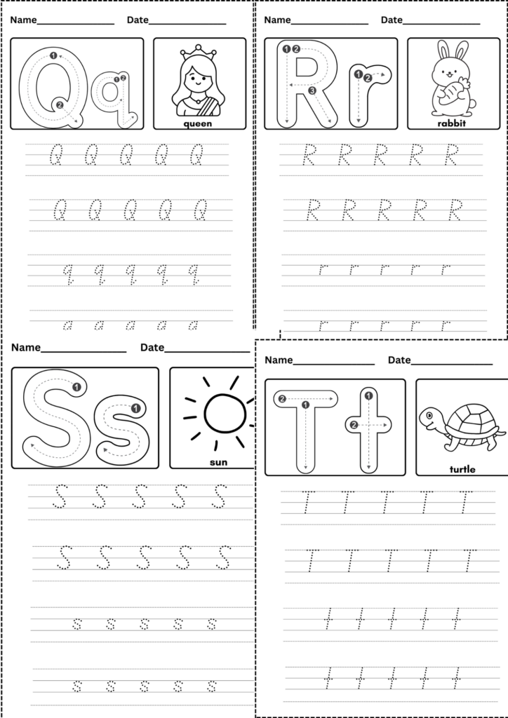 Alphabet Tracing Worksheets for Kindergarten