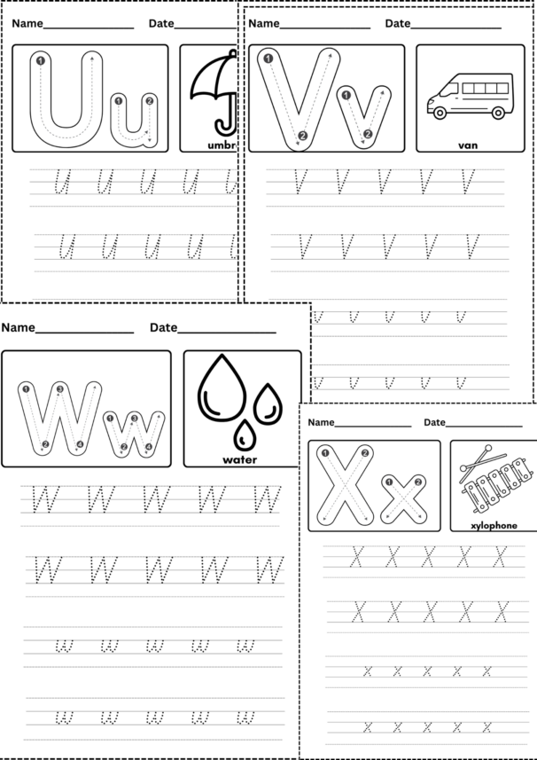 Alphabet Tracing Worksheets for Kindergarten