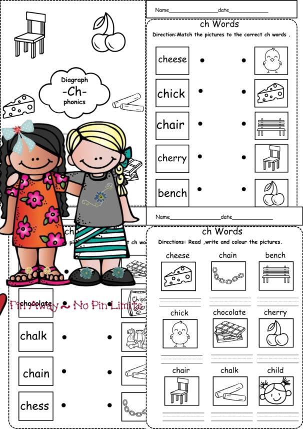 Kindergarten ||ch words||phonics||No Prep || Worksheets||Summer Pack ...