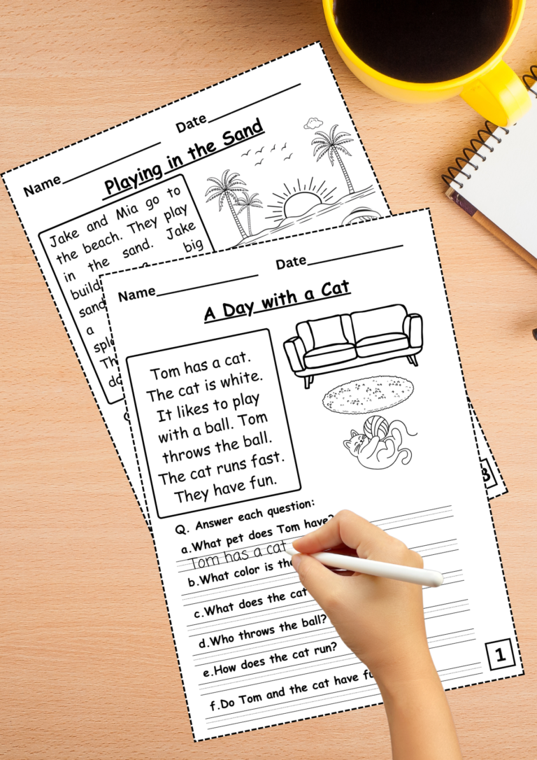 Kindergarten Reading Comprehension ( 34 Printables)16 passages