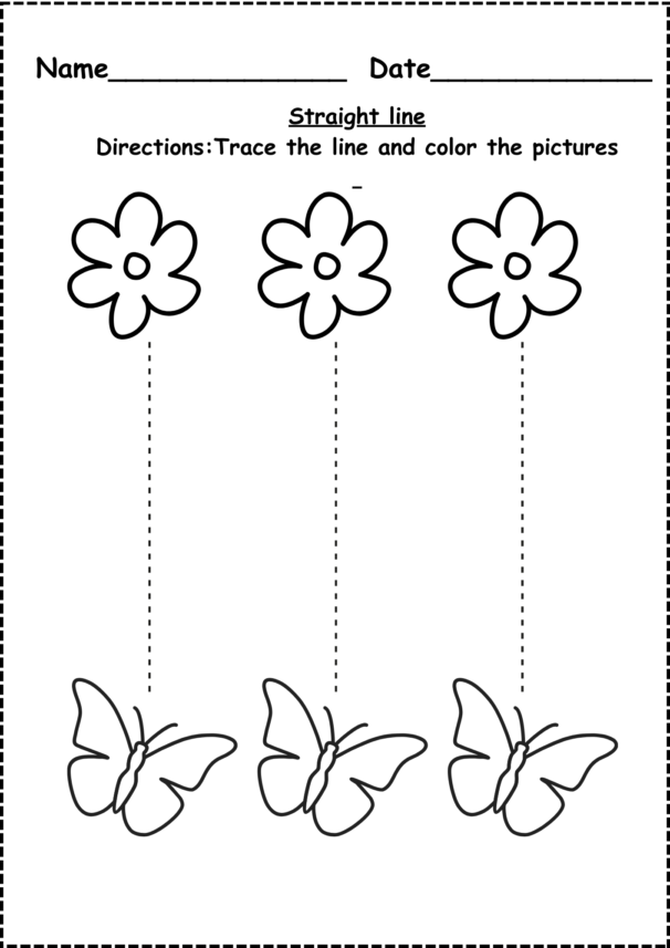 Straight Line Tracing Worksheets pdf free