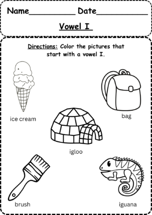Vowel Coloring Worksheets Free