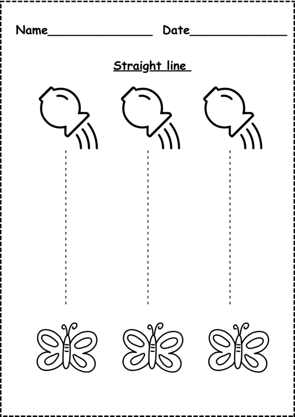 Straight Line Tracing Worksheets pdf free