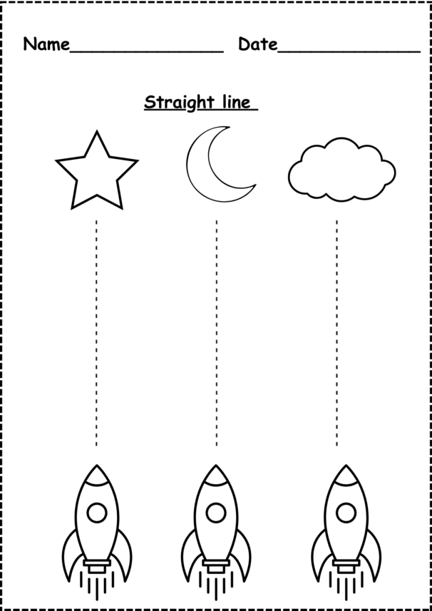 Straight Line Tracing Worksheets pdf free