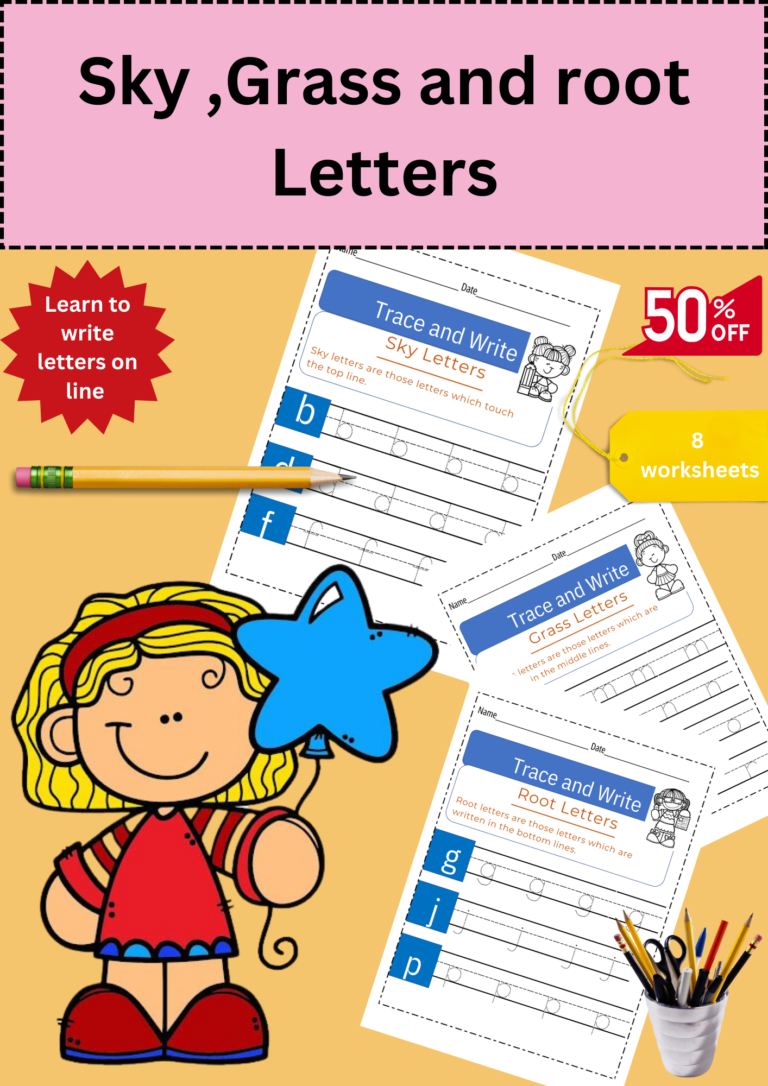 Sky, grass and root letters(8 worksheets)||Learning about sky grass ...