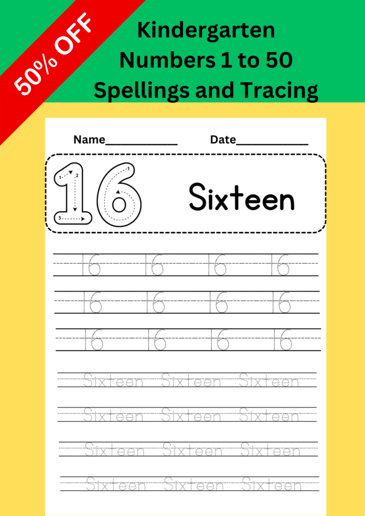 Numbers and Words 1 to 50 worksheets
