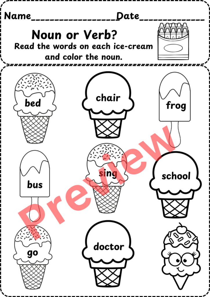 Grade 1 Nouns Worksheets ||No Prep ||17 Printables||Nouns Worksheets Packet