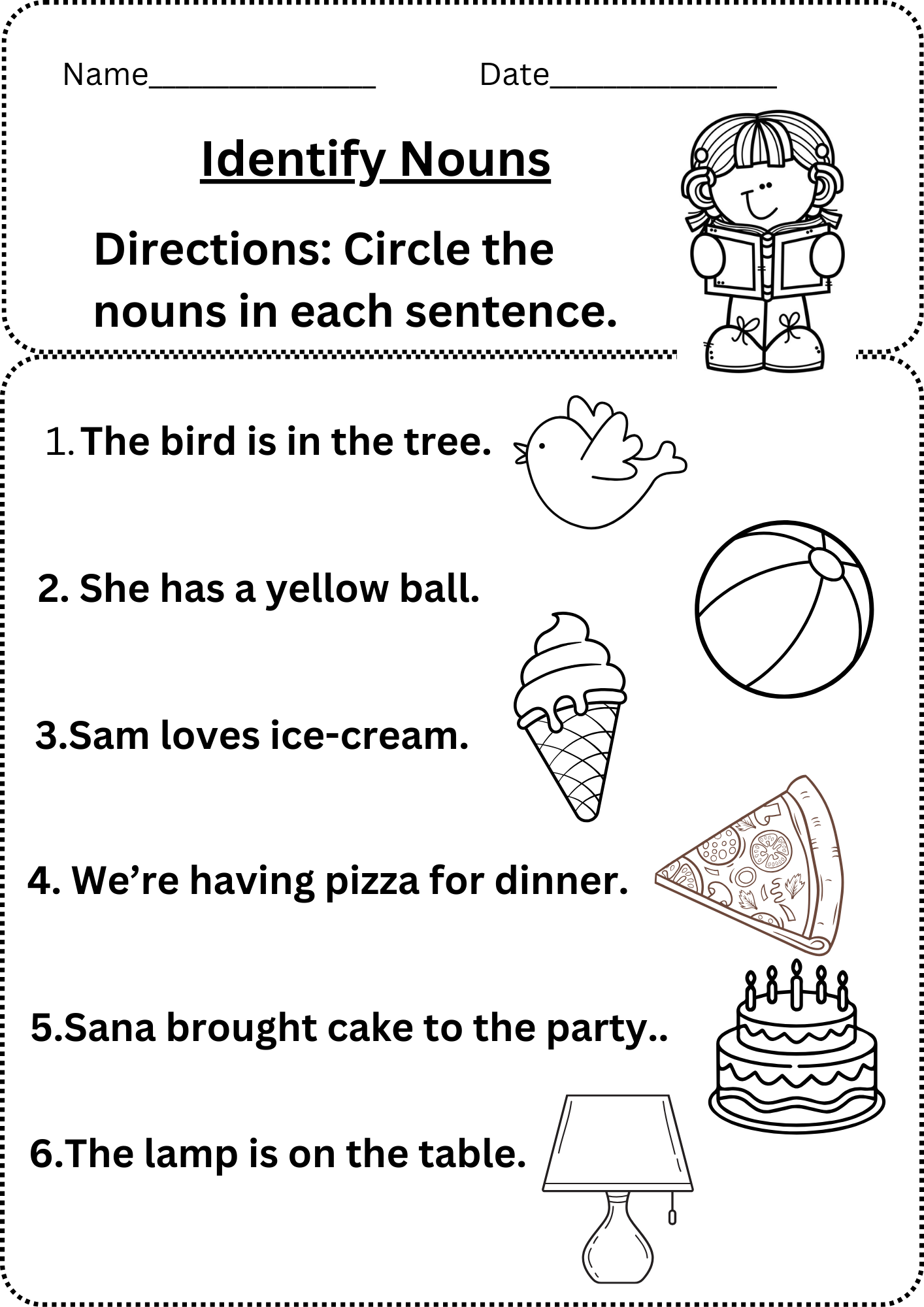 5 Best Free Printable Noun Worksheets for Kids