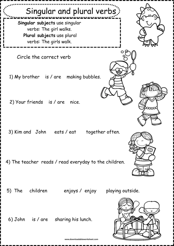 6 Fun-filled Free Ready to Use High-Quality Verb Worksheets for Grade 1