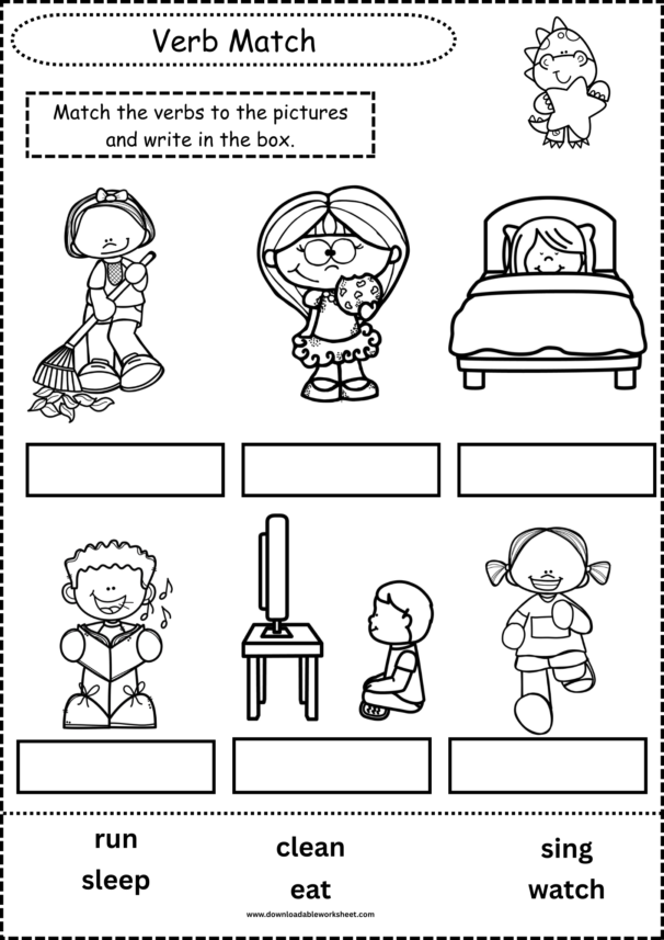 Verbs worksheets for grade 1