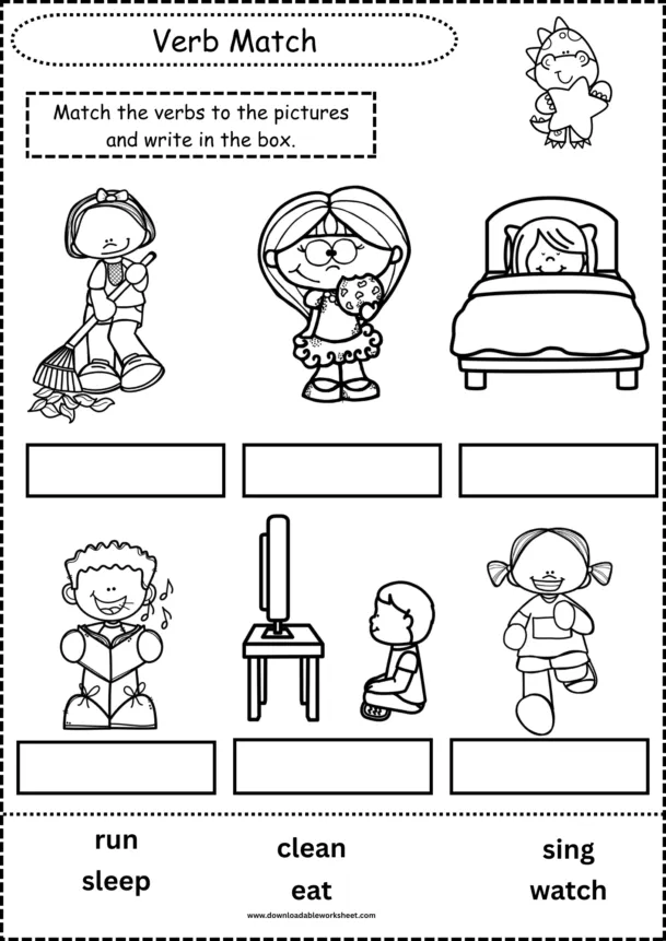 Verbs worksheets for grade 1