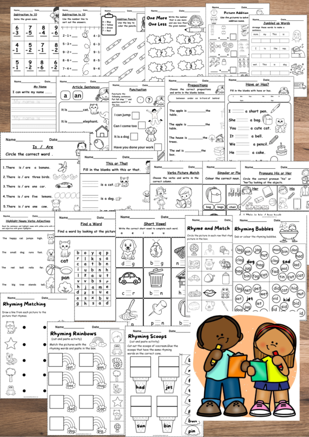 Summer Vacation Homework for Kindergarten